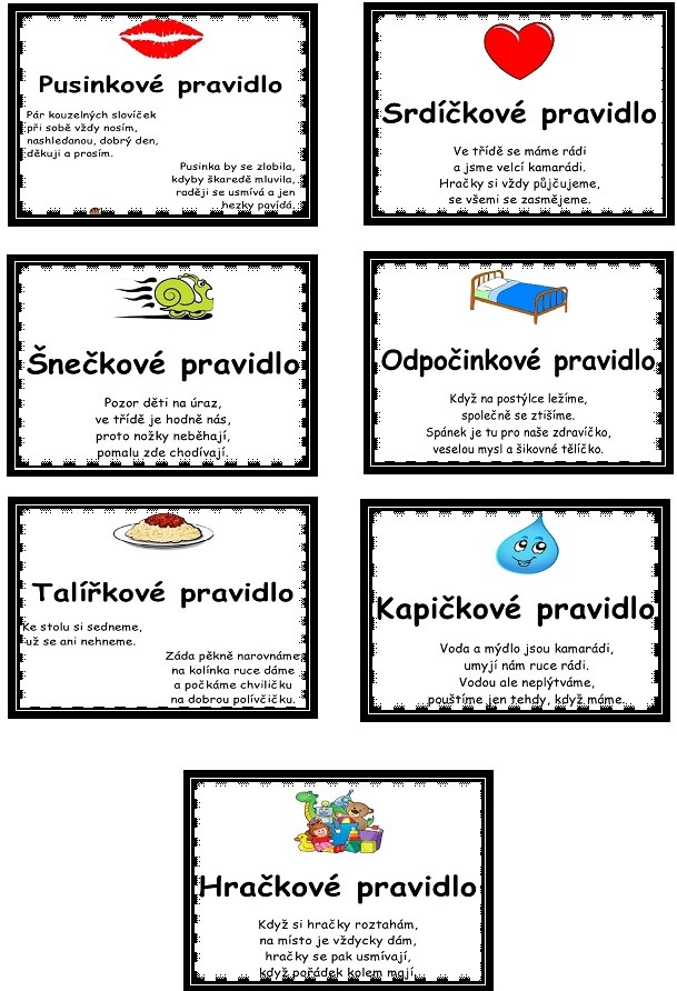 Mateřská škola Rokycany, U Saské brány | Pravidla třídy